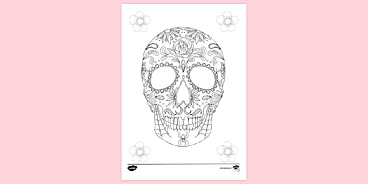 Printable Skull Colouring Page | Colouring Sheets - Twinkl