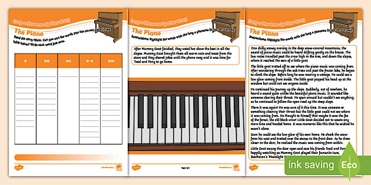 Long o Phoneme Spotter Story (teacher made) - Twinkl