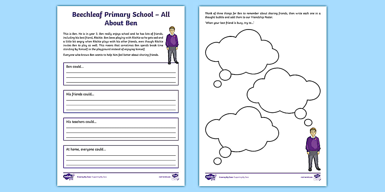 LKS2 Beechleaf Activities: Friendship - Worksheet - Twinkl