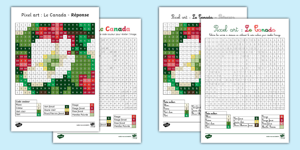 * NEW * Pixel art : Le Canada - Twinkl arts plastiques