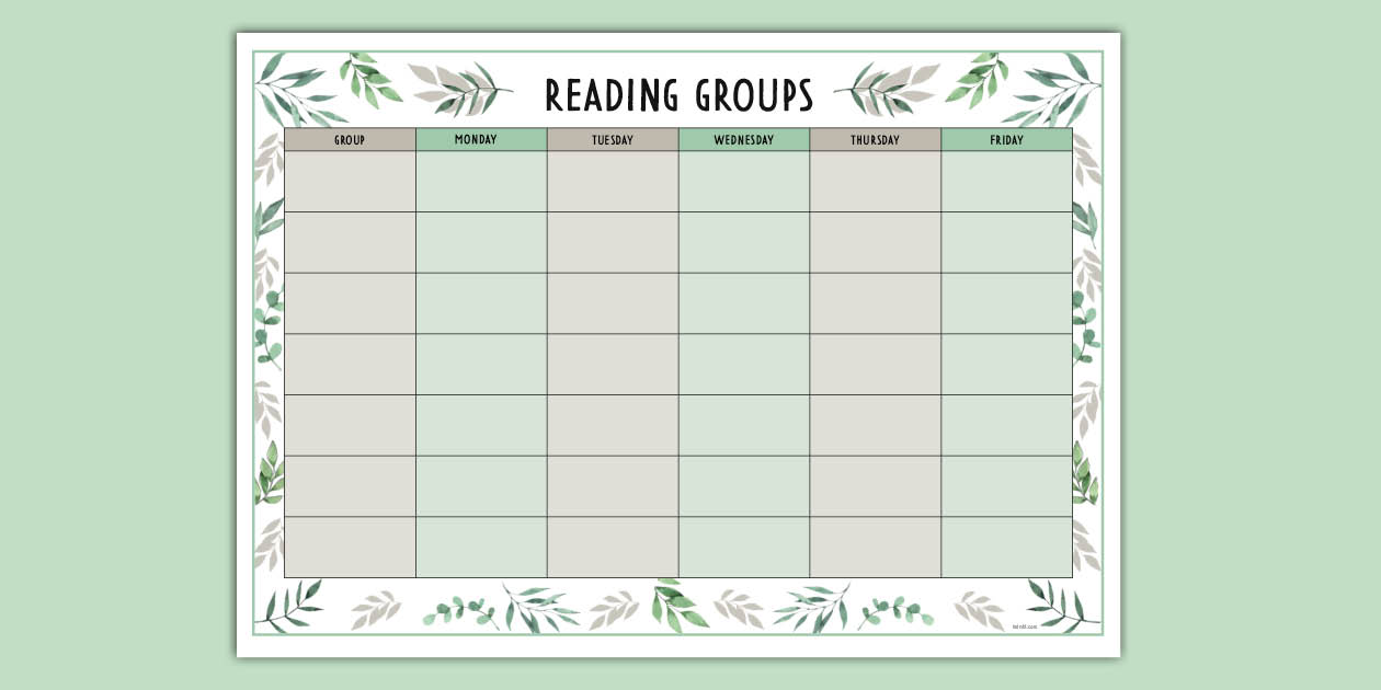 Botanical-Themed Reading Groups Plan (Teacher-Made) - Twinkl