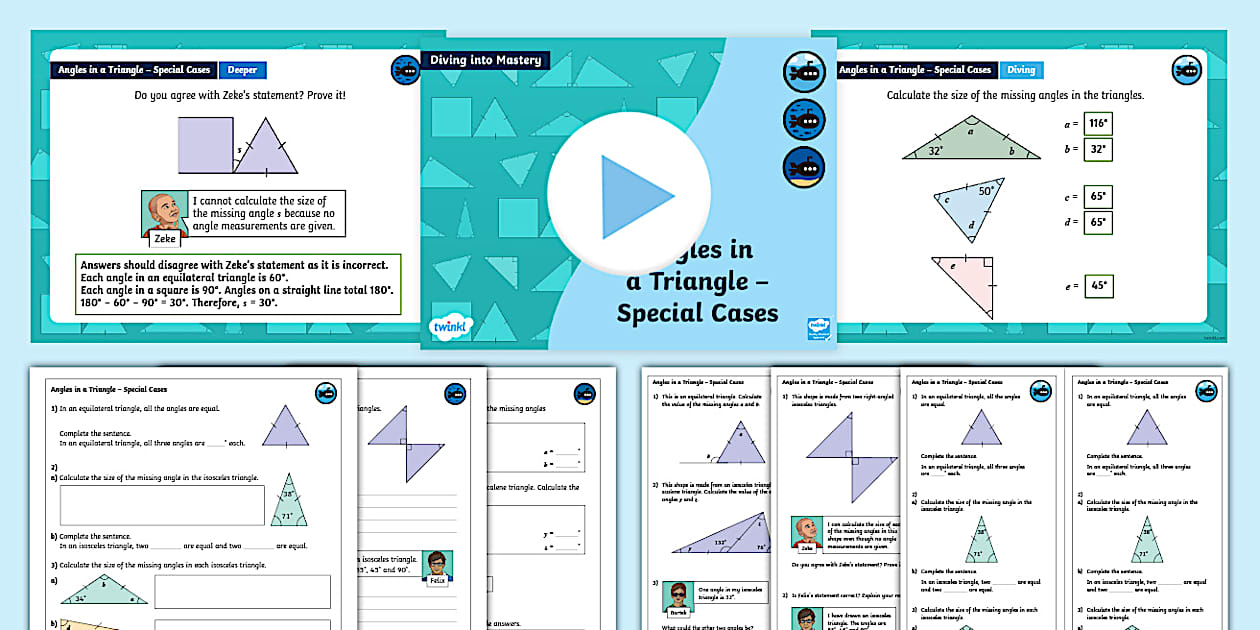 👉 Y6 DiM: Step 5 Angles in a Triangle – Special Cases Pack
