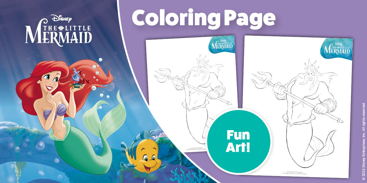The Little Mermaid: King Triton Coloring Page
