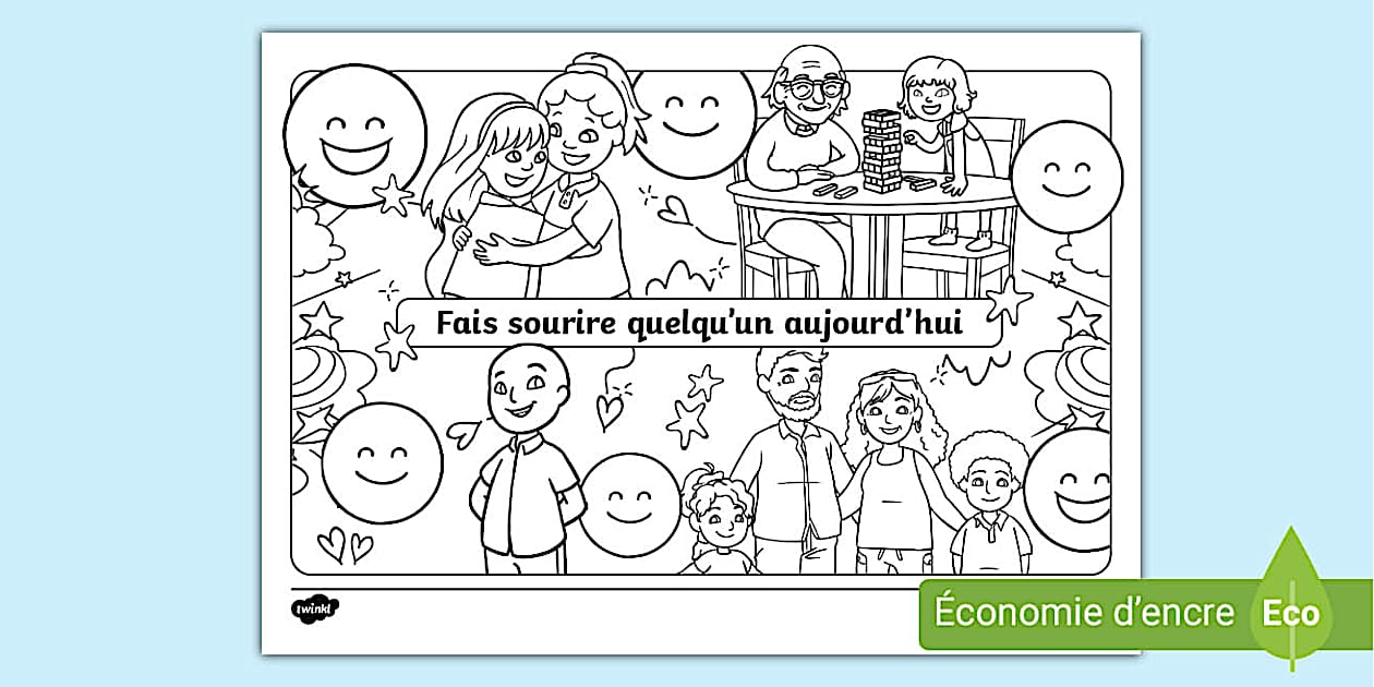 Activité de coloriage - fais sourire quelqu'un aujourd'hui