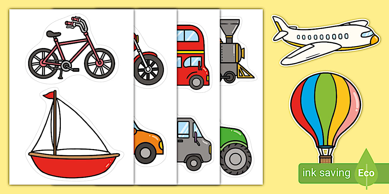 Let's Take a Trip! Vehicles and Transport Cut-Outs - Twinkl