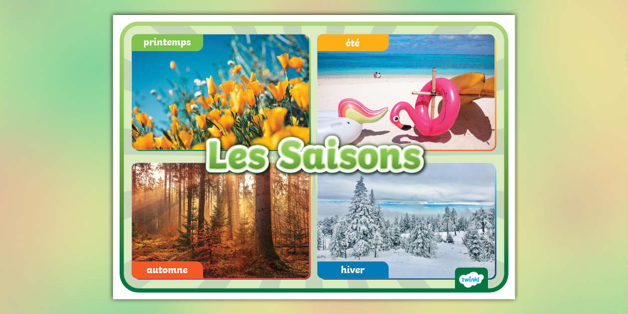 Affiche : Les Saisons (teacher made) - Twinkl