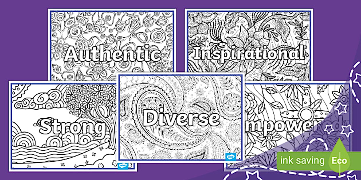 International Women's Day Empowering Mindfulness Colouring Pages