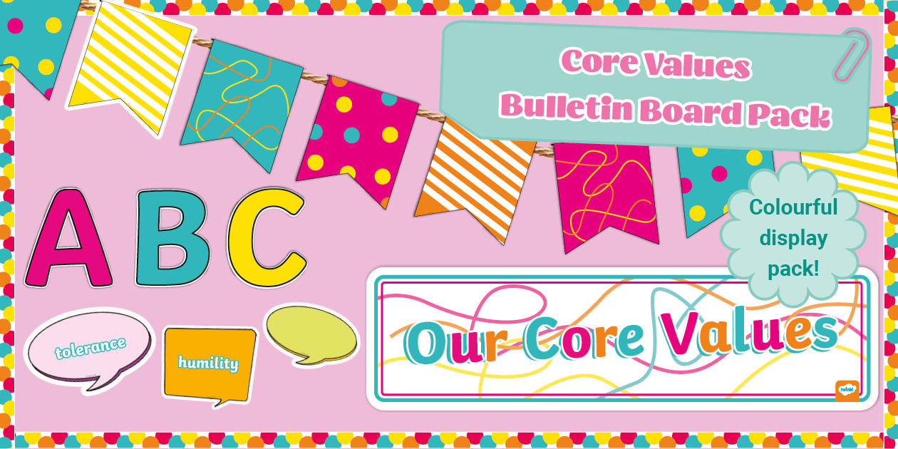 Core Values Bulletin Board Pack