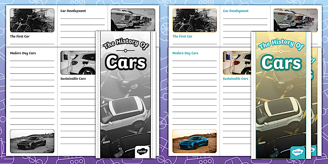 The History Of Cars Leaflet Template (Teacher-Made) - Twinkl