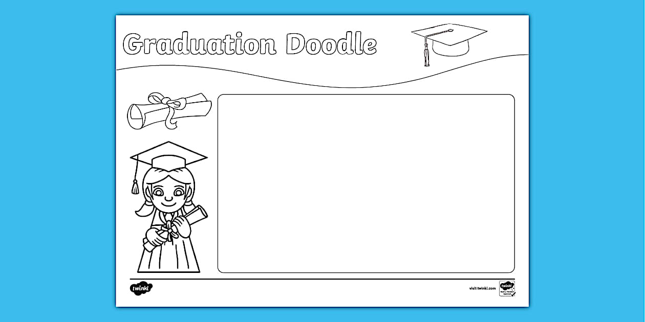 Graduation Doodle Drawing Activity (teacher made) - Twinkl