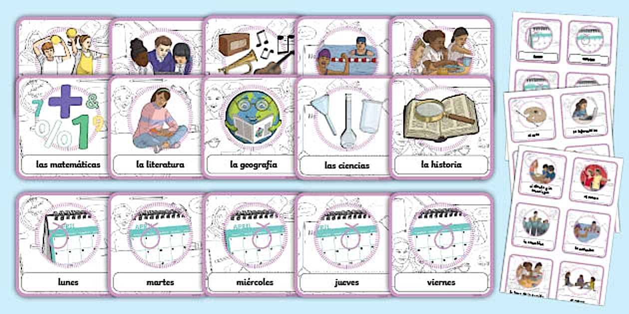 👉 Spanish: School Visual Timetable