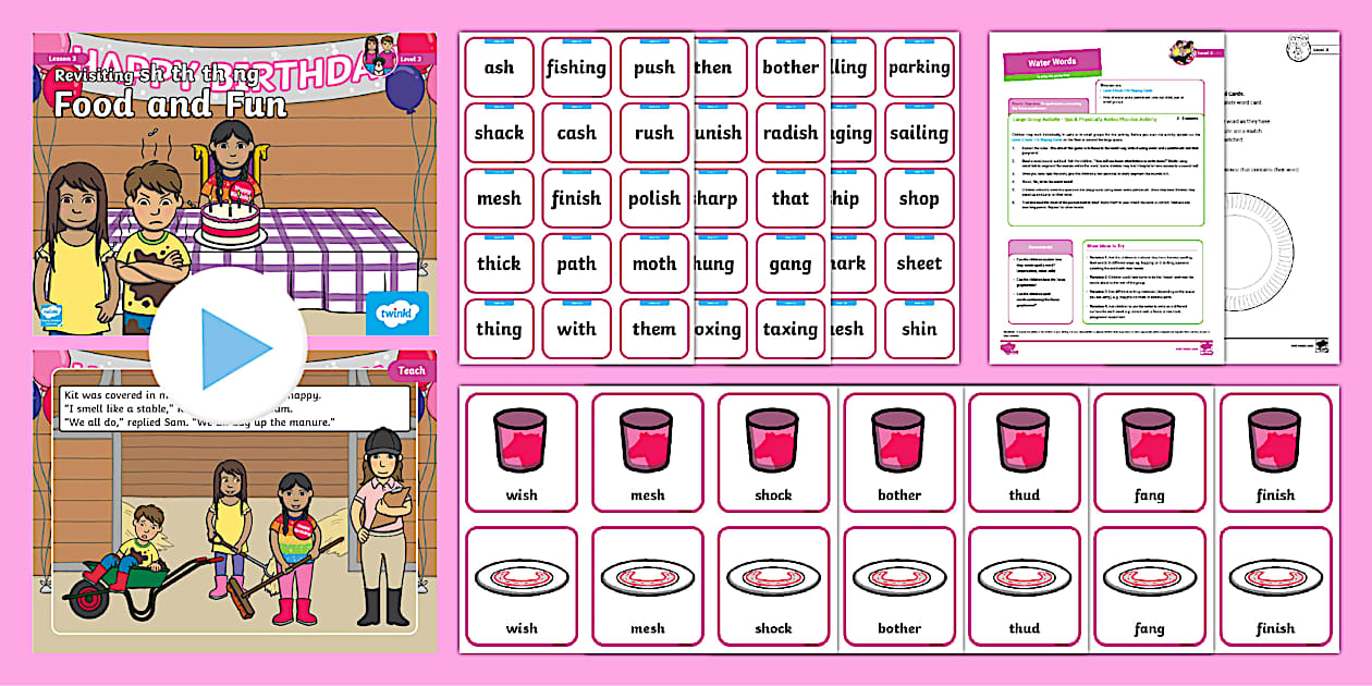 'sh, th, th, ng' Recap Lesson Pack - Level 3 Week 11 Lesson 3