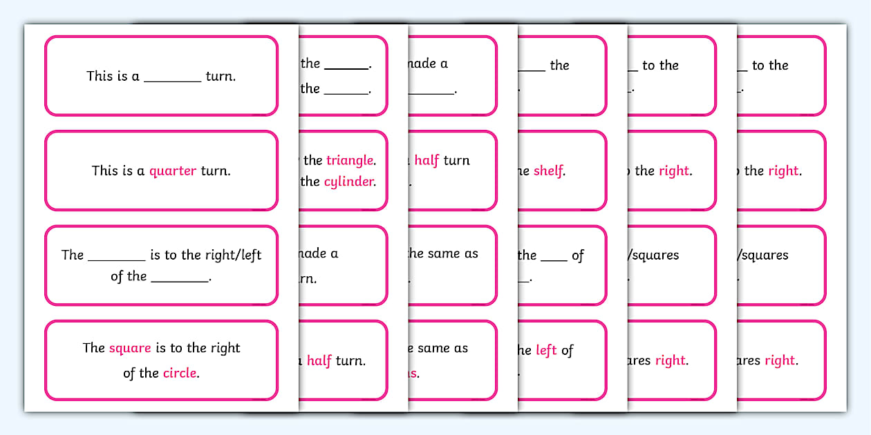 👉 Year 1 Position and Direction Stem Sentences - Twinkl
