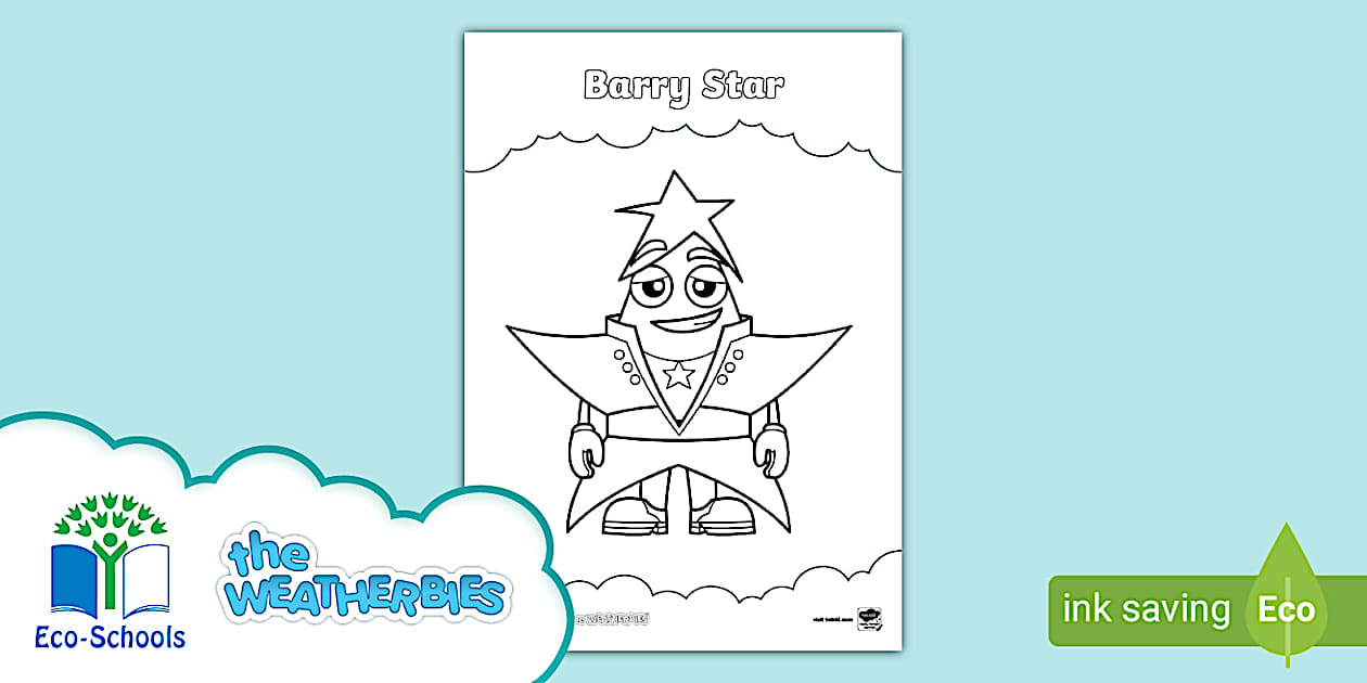 FREE! - The Weatherbies Barry Star Colouring Page - Twinkl