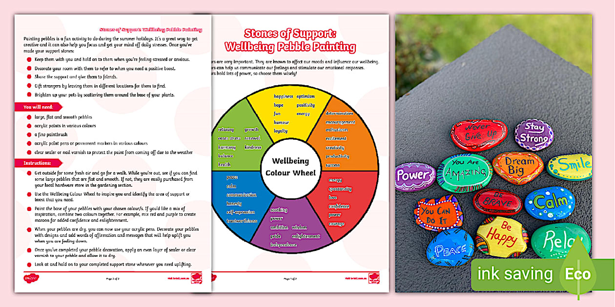 Stones of Support: Wellbeing Pebble Painting (teacher made)