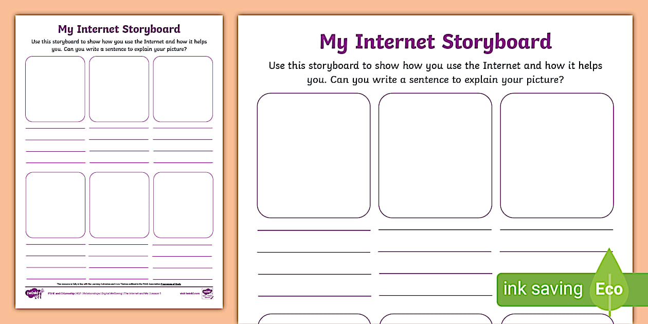 My Internet Storyboard (teacher made) - Twinkl