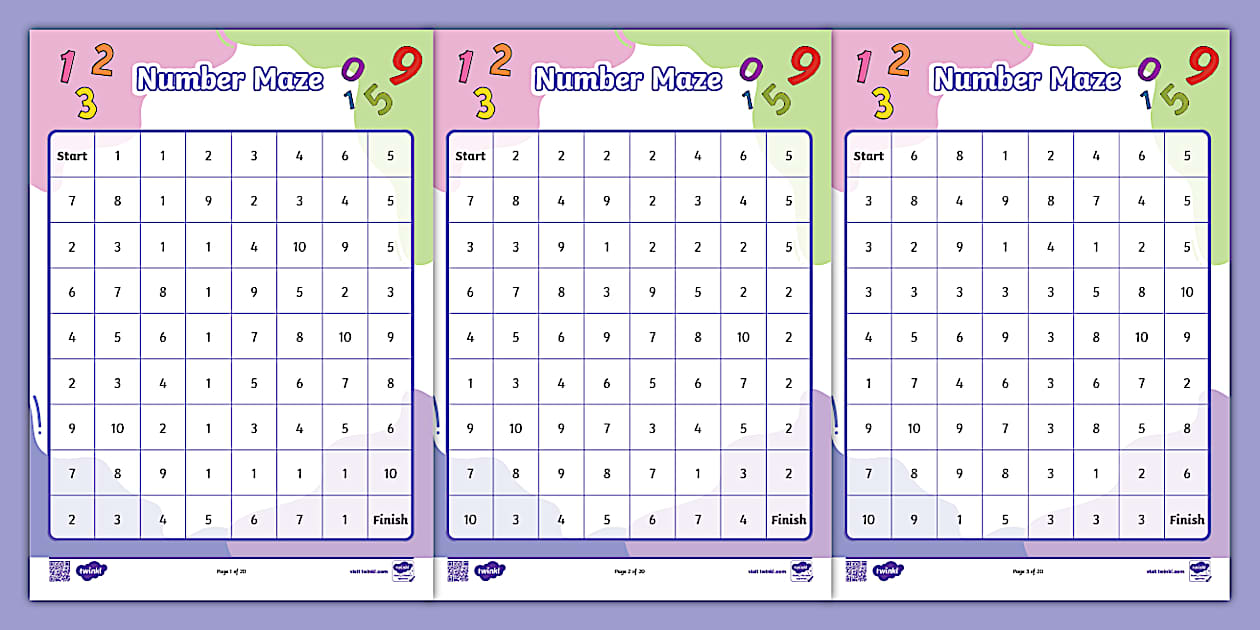 Numbers Maze (teacher made) - Twinkl