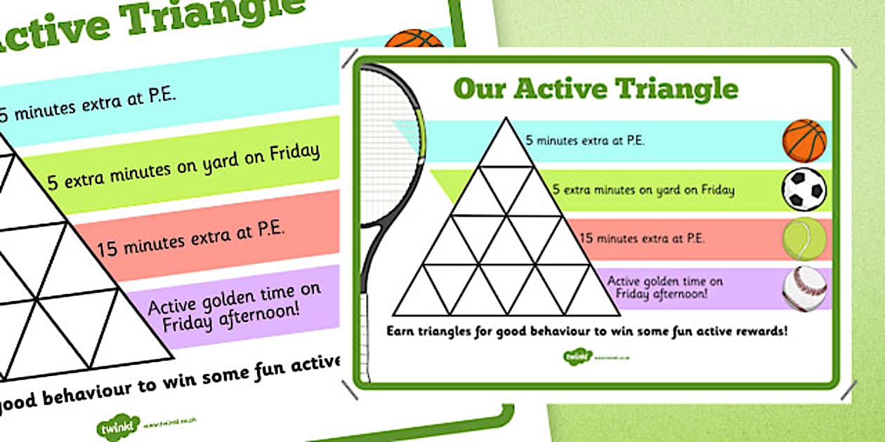 Editable Our Active Triangle Reward Sheet - Twinkl