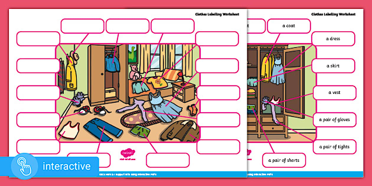 Clothes Labelling - Interactive EAL Worksheet (teacher made)