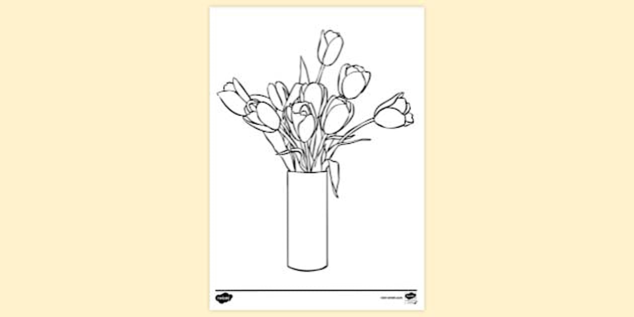 Colouring Page of Tulips | Colouring Sheets (teacher made)