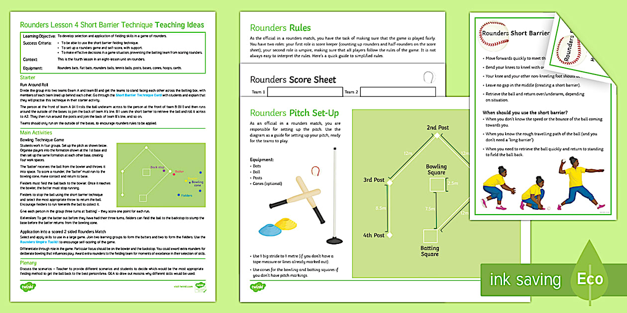 KS3 Rounders Lesson 4: Short Barrier Technique - Twinkl