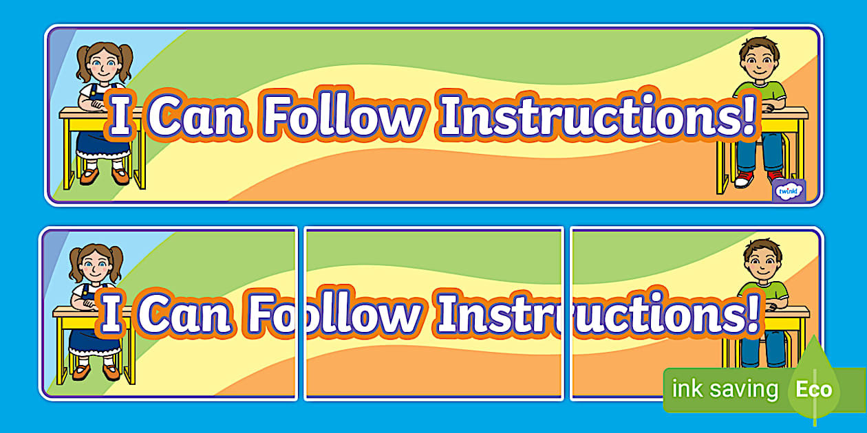 I Can Follow Instructions! Display Banner (teacher made)