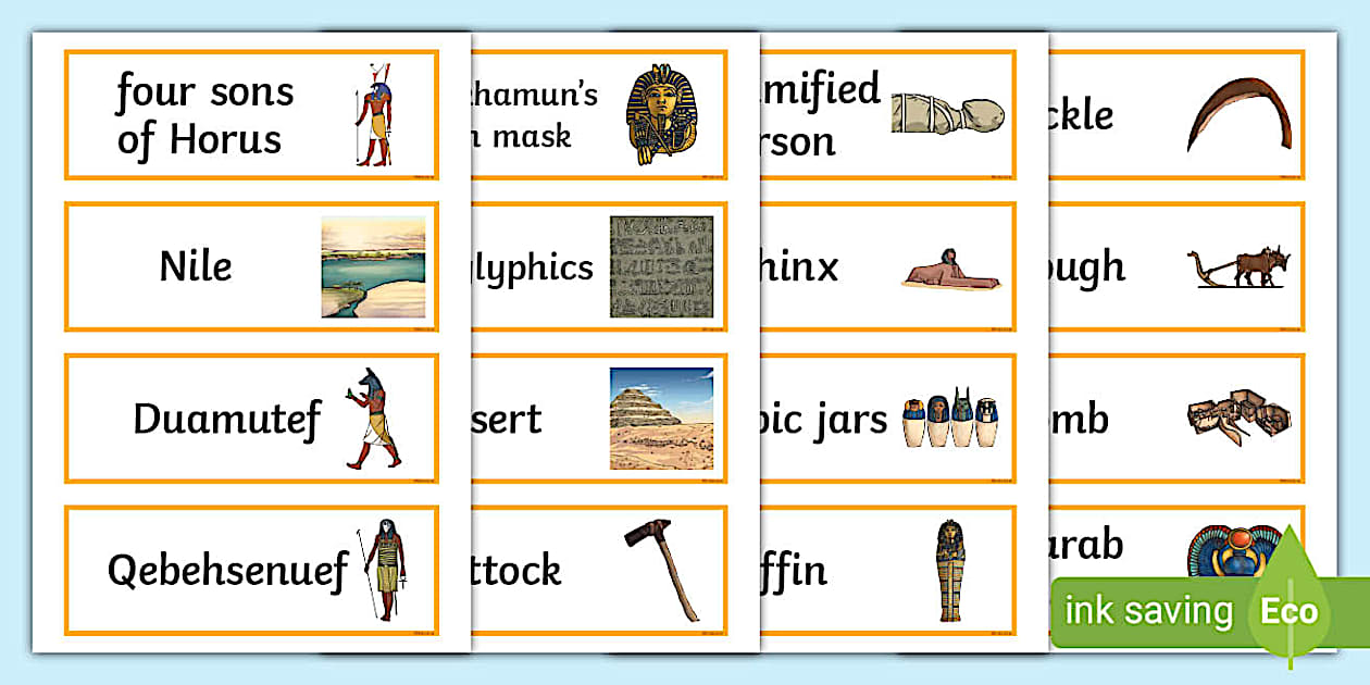 Ancient Egypt Word Cards