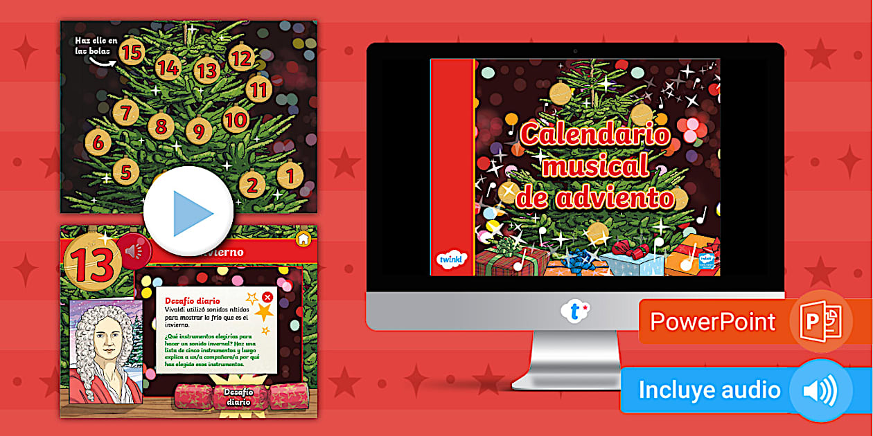 Presentación: Calendario musical de adviento - Twinkl
