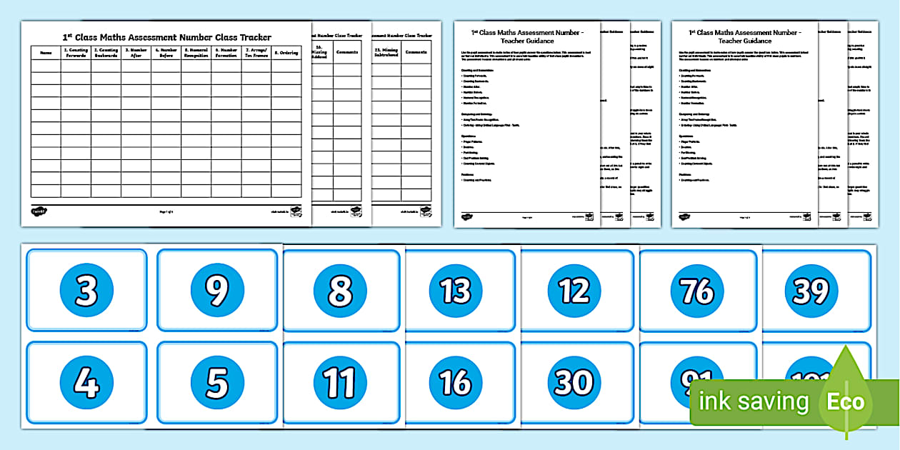 1st Class Maths Assessment Number (teacher made) - Twinkl