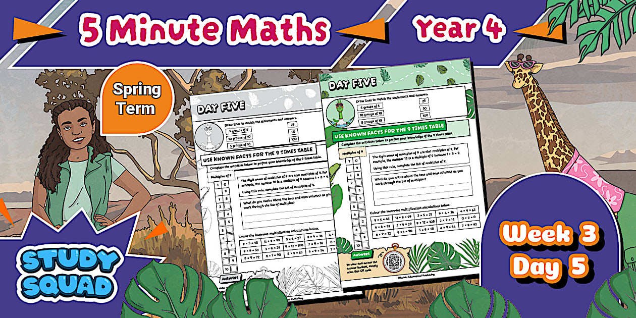 👉 * NEW * Study Squad 5 Minute Maths - Year 4 Spring - Week 3 Day 5