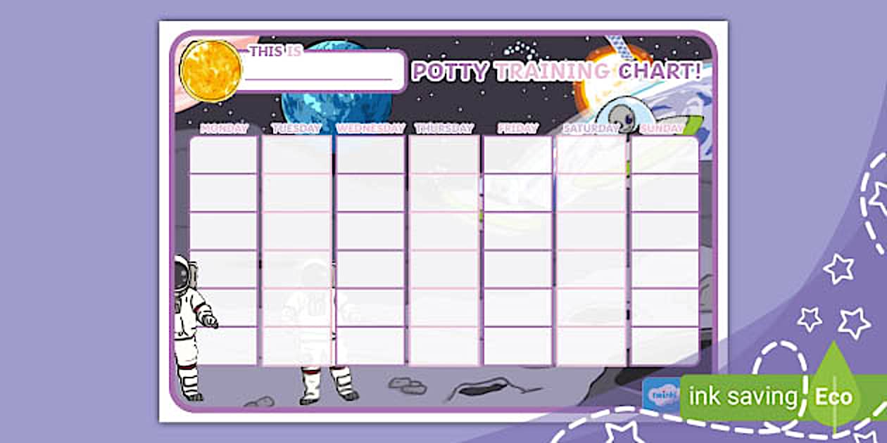 Space-Themed Potty Training Chart - Twinkl