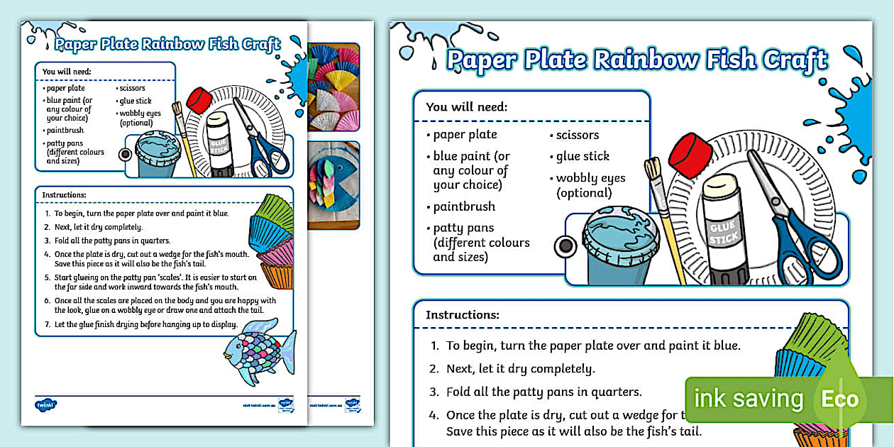 Paper Plate Rainbow Fish Craft (teacher made) - Twinkl