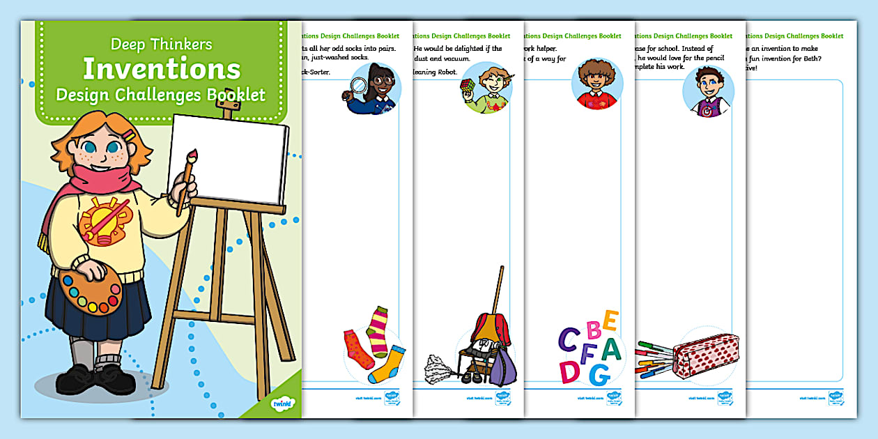 Deep Thinkers Inventions Design Challenges Booklet - Twinkl