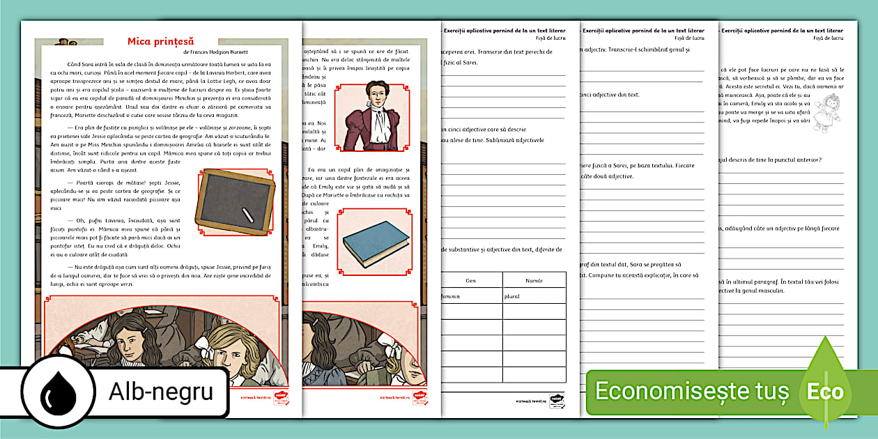 Clasa a III-a Analizarea adjectivelor într-un text literar Fișă de lucru