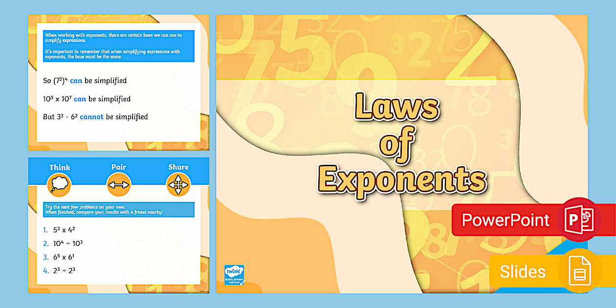 Sixth Grade Laws of Exponents PowerPoint & Google Slides