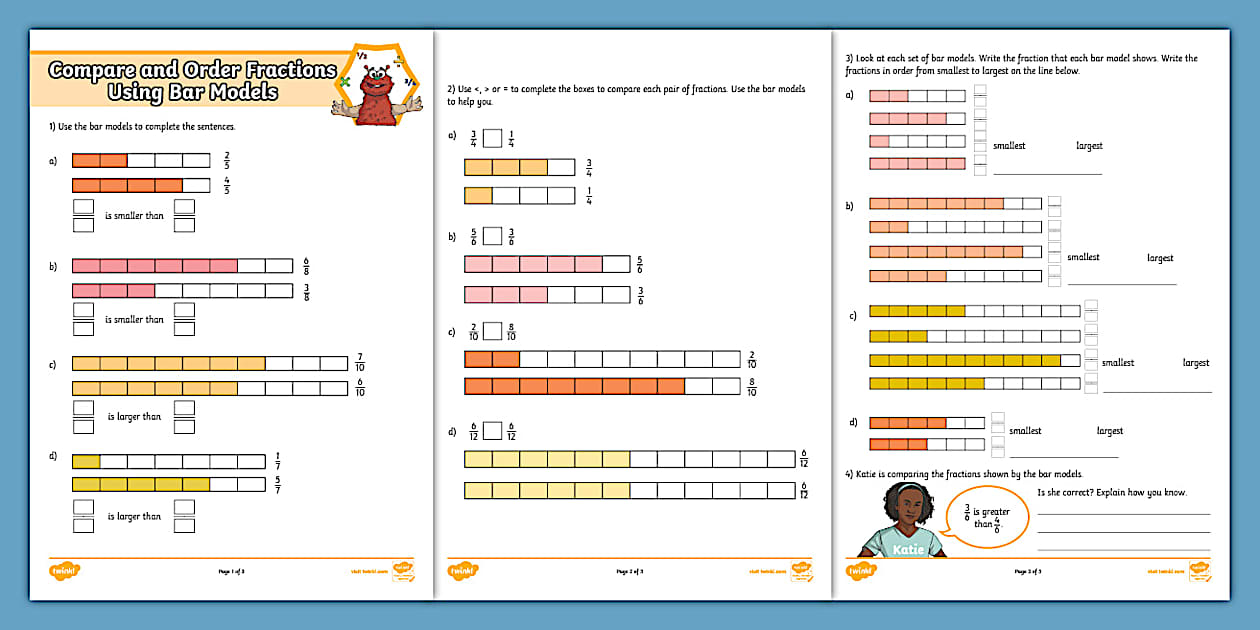 👉 Compare and Order Fractions Using Bar Models - KS2