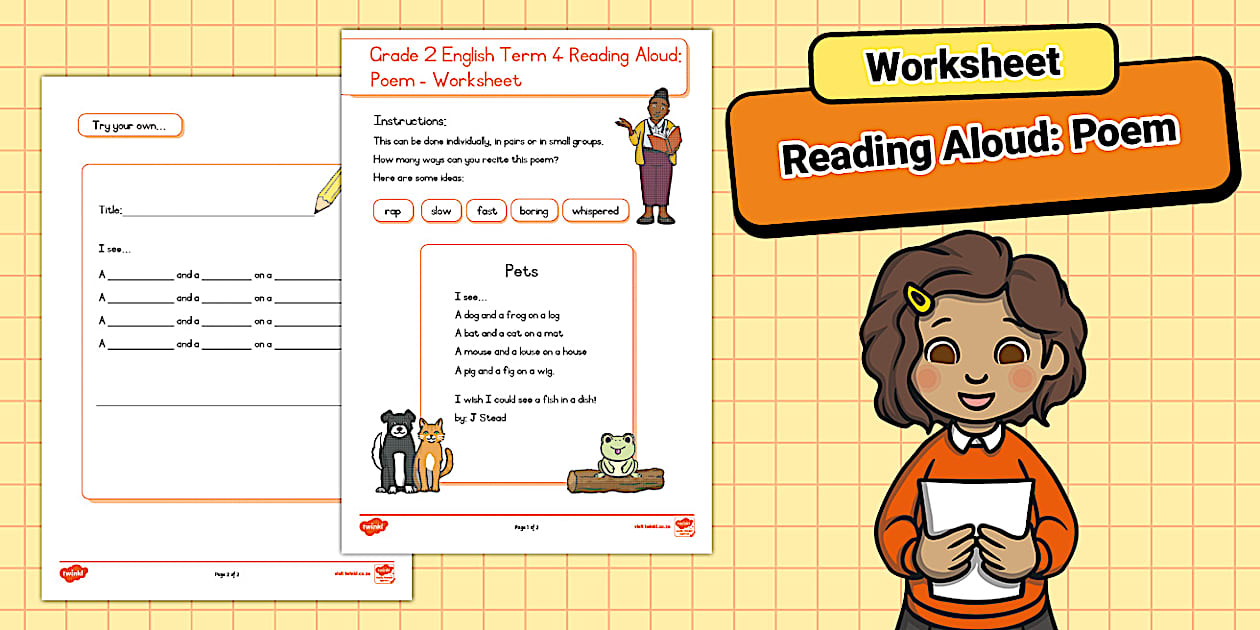 Grade 2 English Term 4 Reading Aloud: Poem - Worksheet