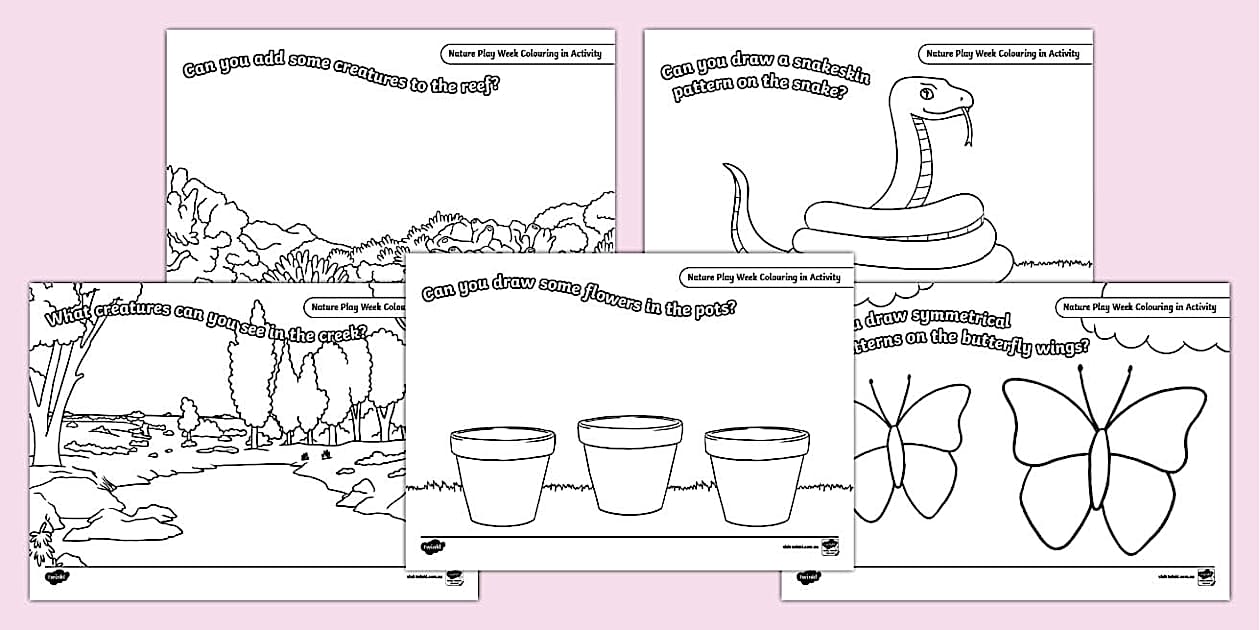Nature Play Week Colouring Activities (Teacher-Made)