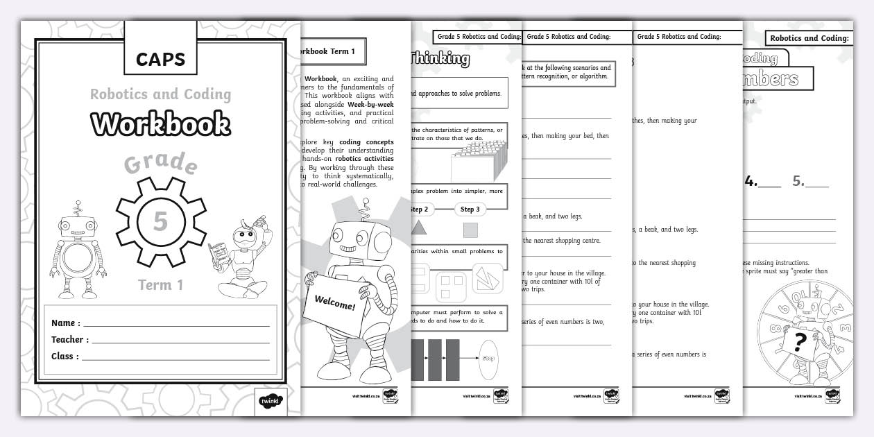 Robotics and Coding - Grade 5 CAPS Work Book Term 1 - Twinkl