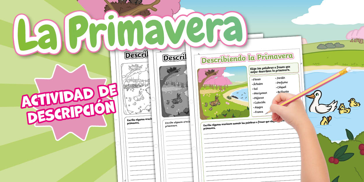 * NEW * Actividad de Descripción: La Primavera - Twinkl