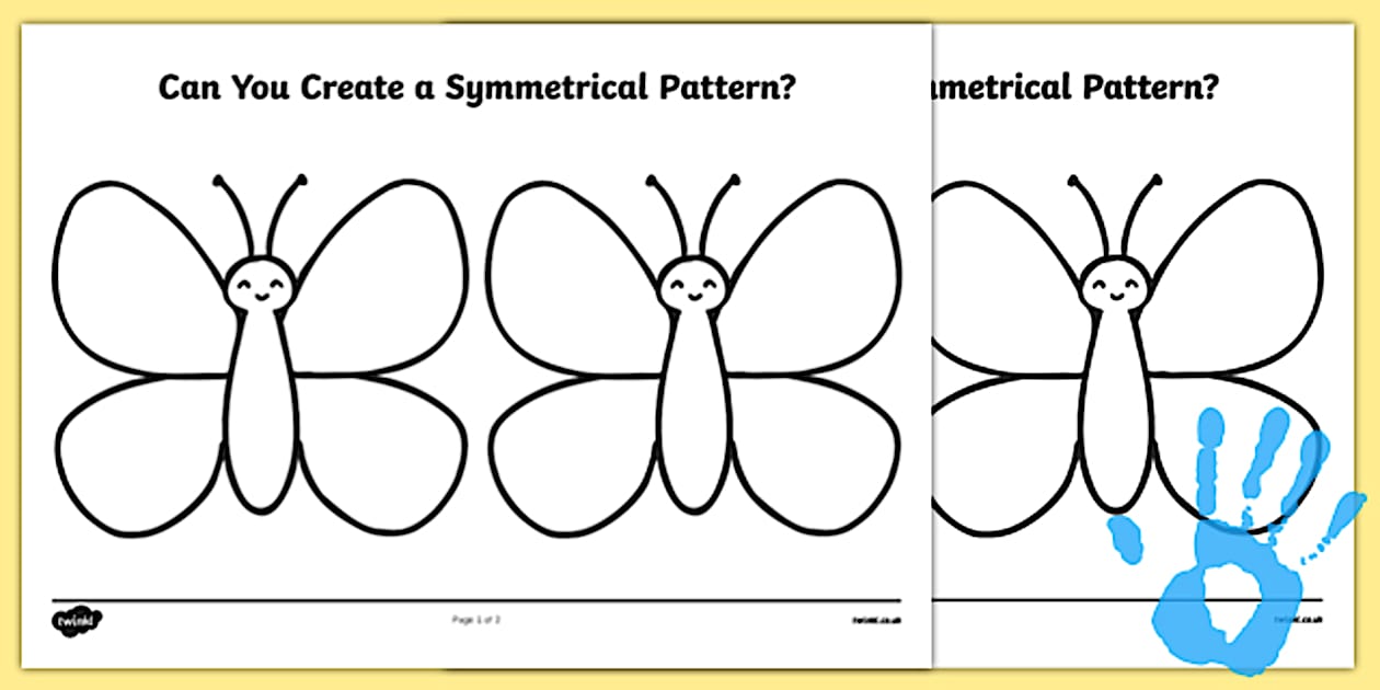 Create a Symmetrical Butterfly Pattern Fingerprint Worksheet / Worksheet