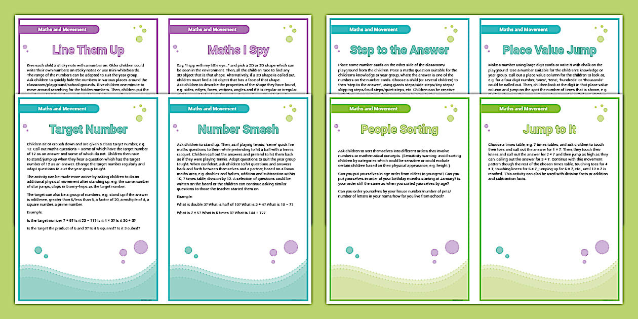 👉 Maths and Movement Ideas (teacher made) - Twinkl