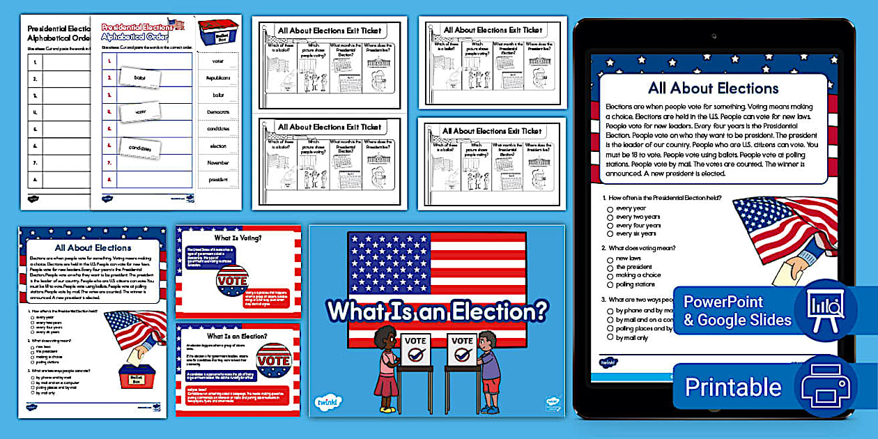 Colorful Election Day Worksheets for Kids | Twinkl USA