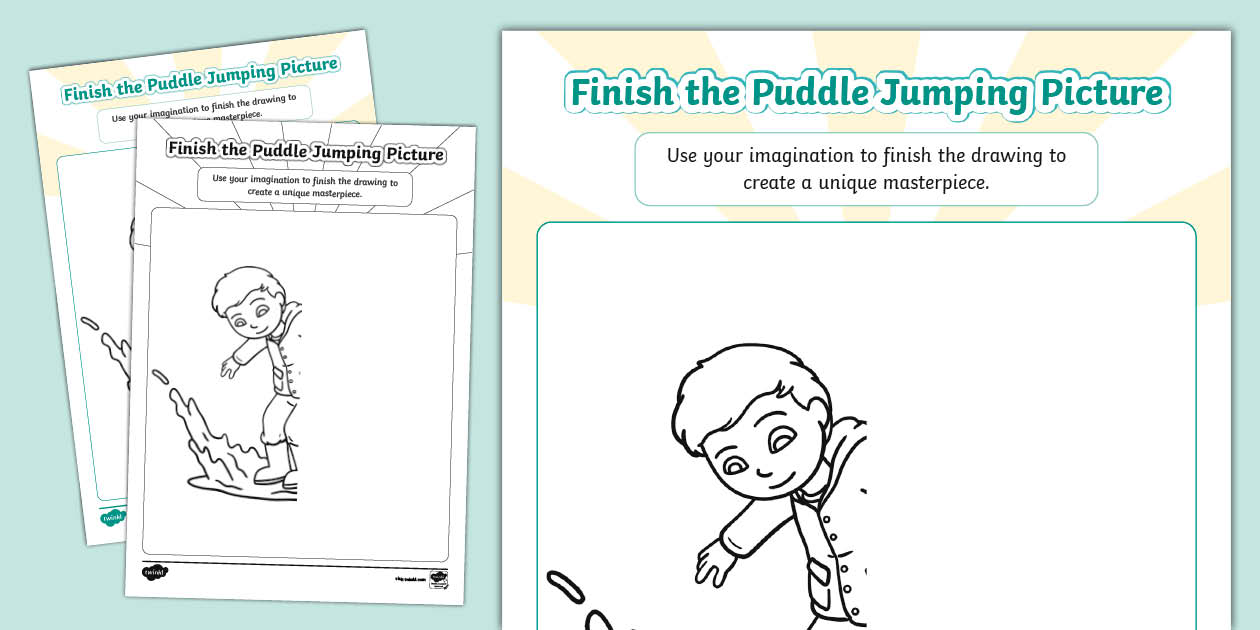 Puddle Jumping Finish the Picture Worksheet