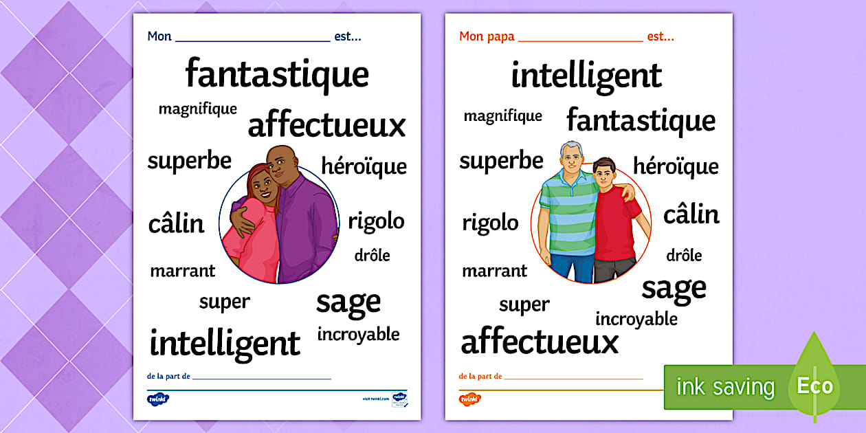 Editable Father's Day Card Activity French (teacher made)