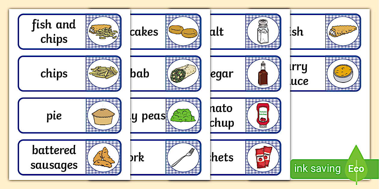 Fish And Chip Shop Role Play Word Cards