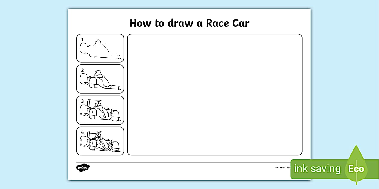 How to Draw a Race Car - Twinkl