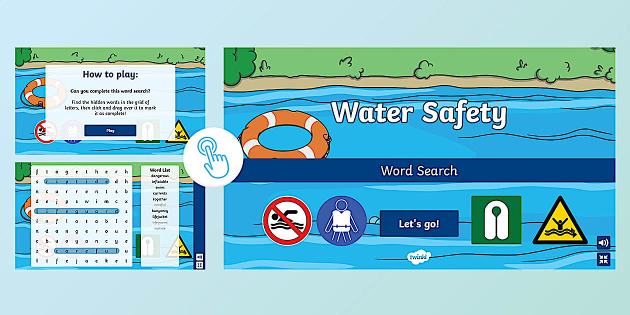 Water Safety Interactive Word Search (teacher made) - Twinkl