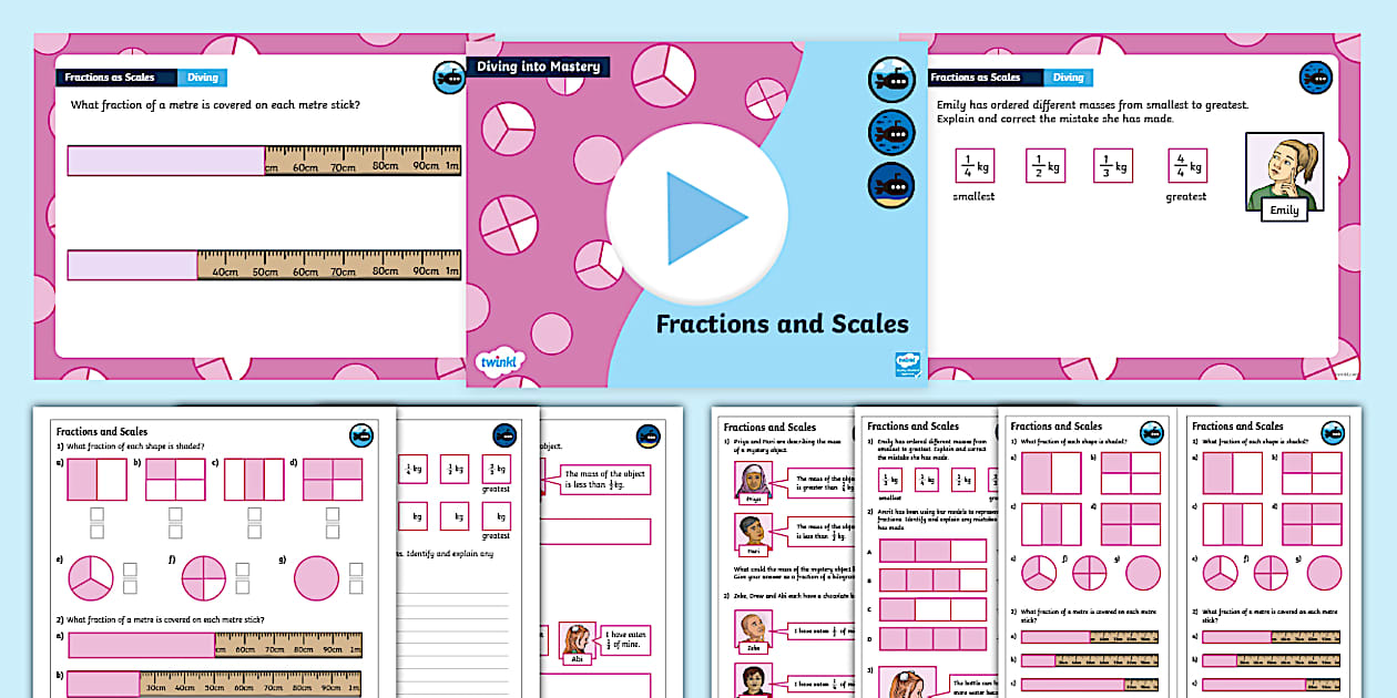 👉 Year 3 Diving into Mastery: Step 6 Fractions and Scales Pack