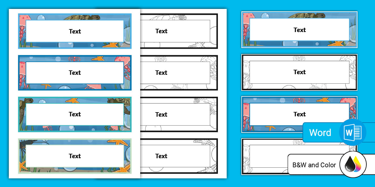 Under the Sea Editable Labels (Teacher-Made) - Twinkl